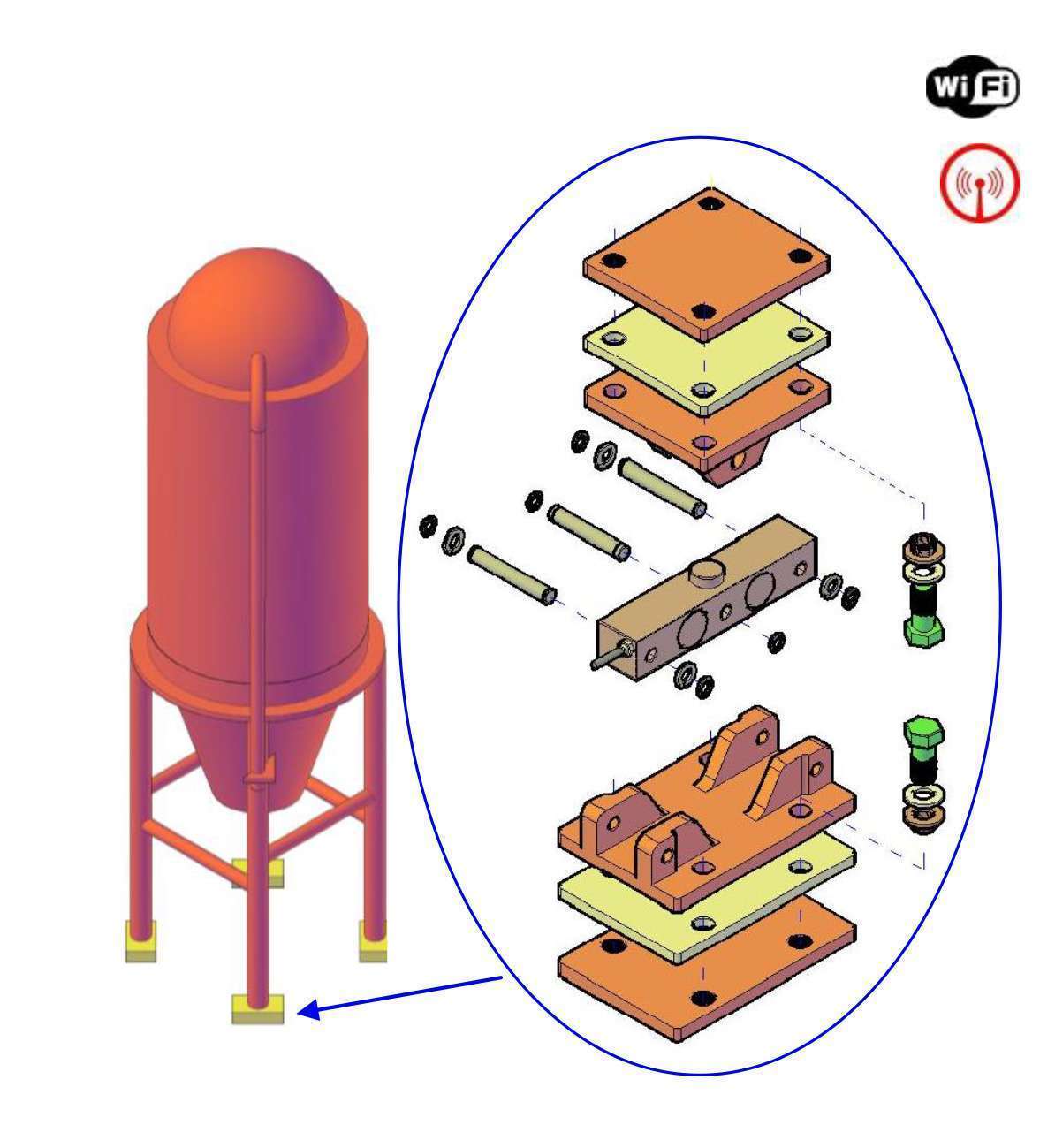 Sistema de Pesaje en Silos | DINAKSA, Soluciones de Pesaje industrial y ...
